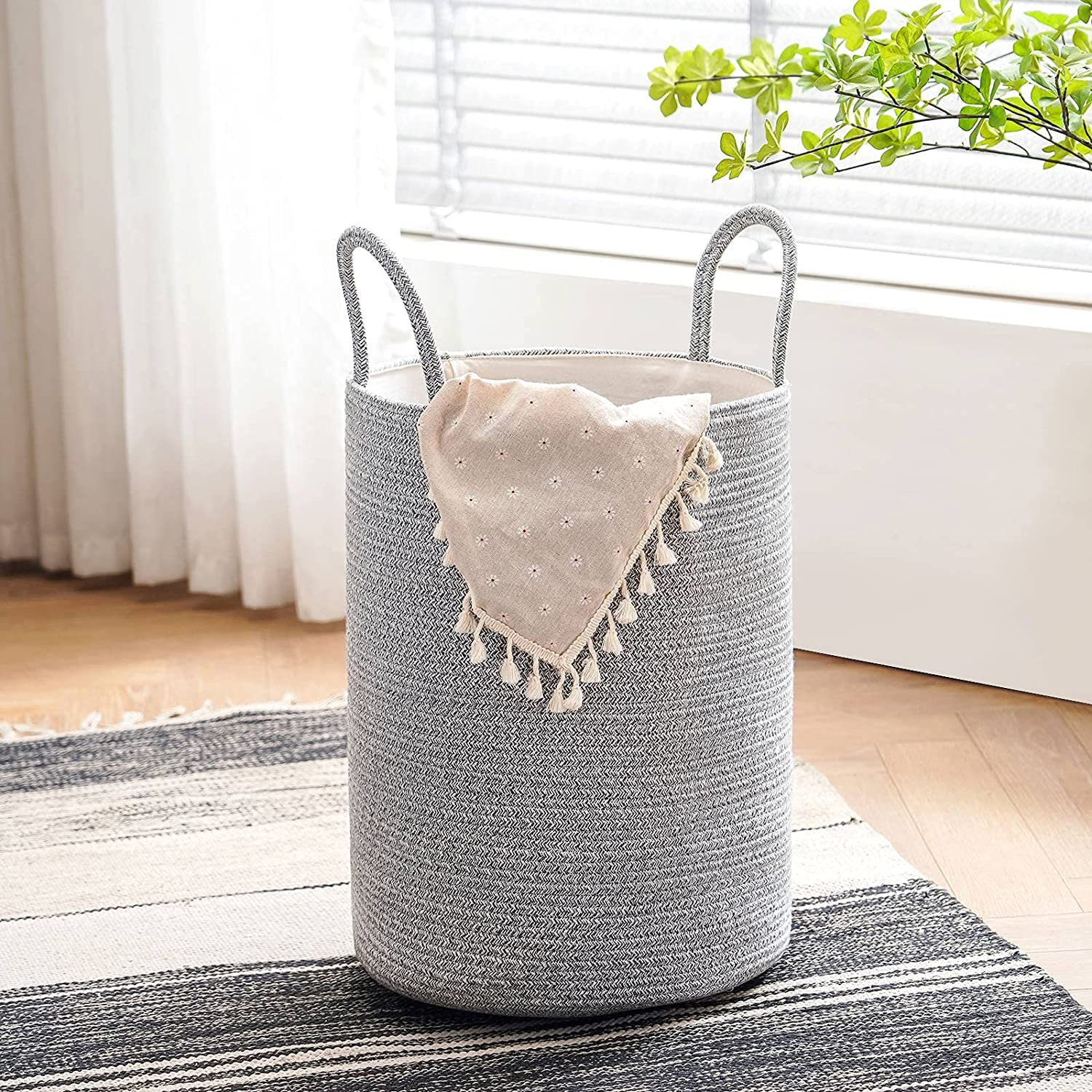 Dovecove 58L - Woven Collapsible Laundry Basket - Clothes Storage ...