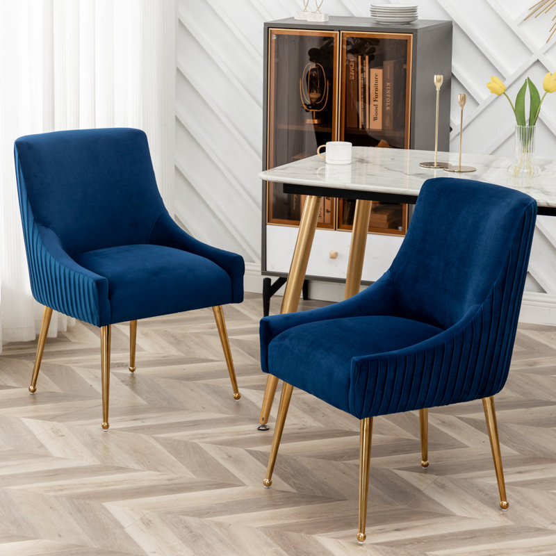 Everly Quinn Baudel Tufted Velvet Solid Back Side Chair & Reviews | Wayfair