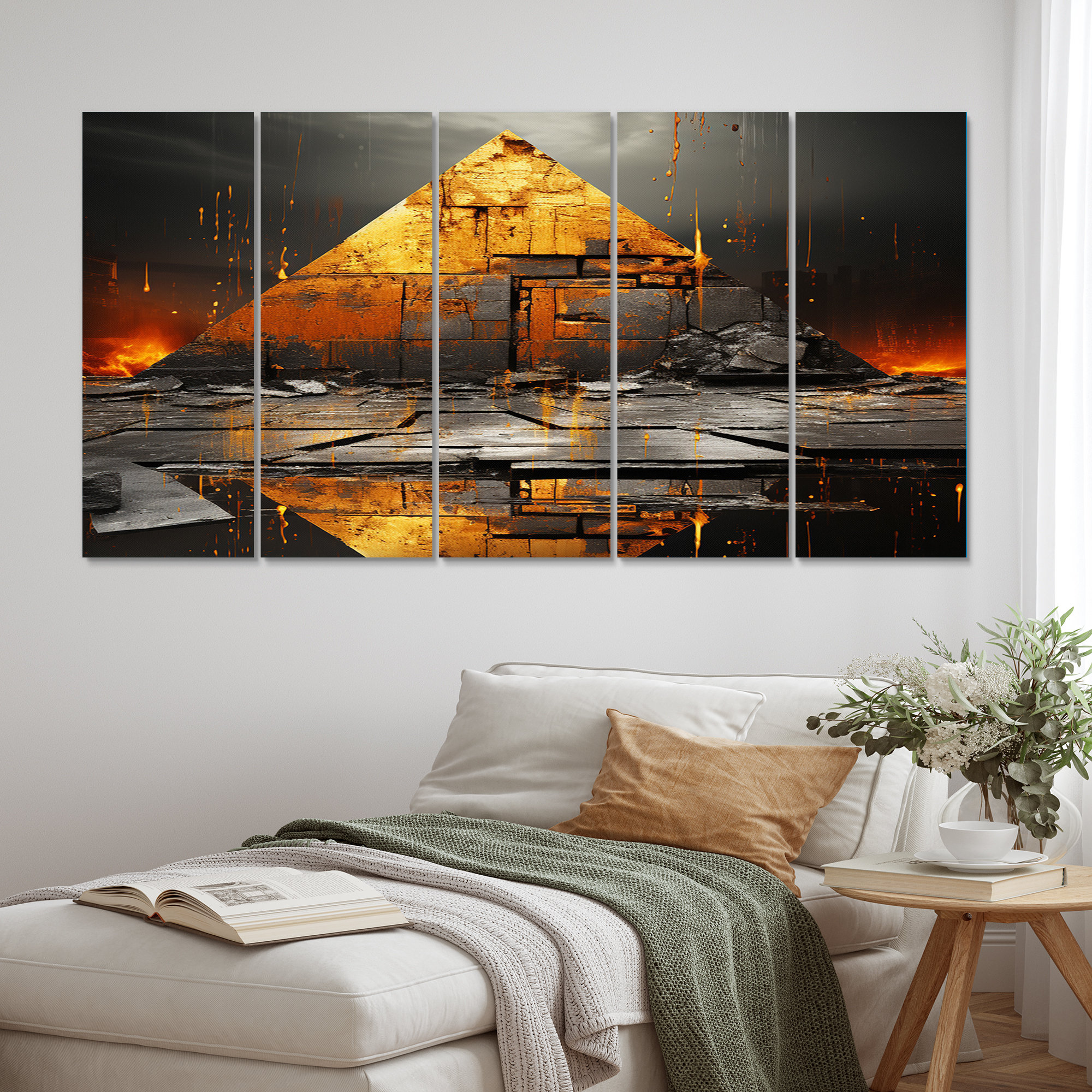 Ebern Designs Pyramid Of The Enigma I - Modern Geometric Wall Art ...