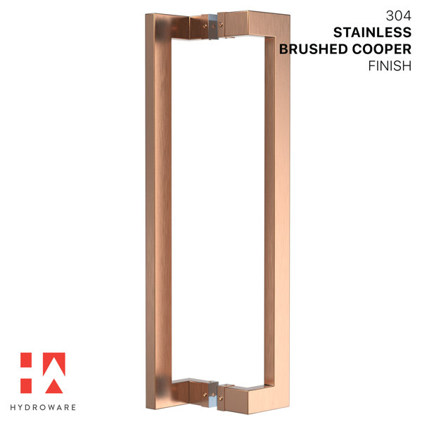 HYDROWARE Brushed Copper Pull/Push Door Handle - Modern Contemporary ...