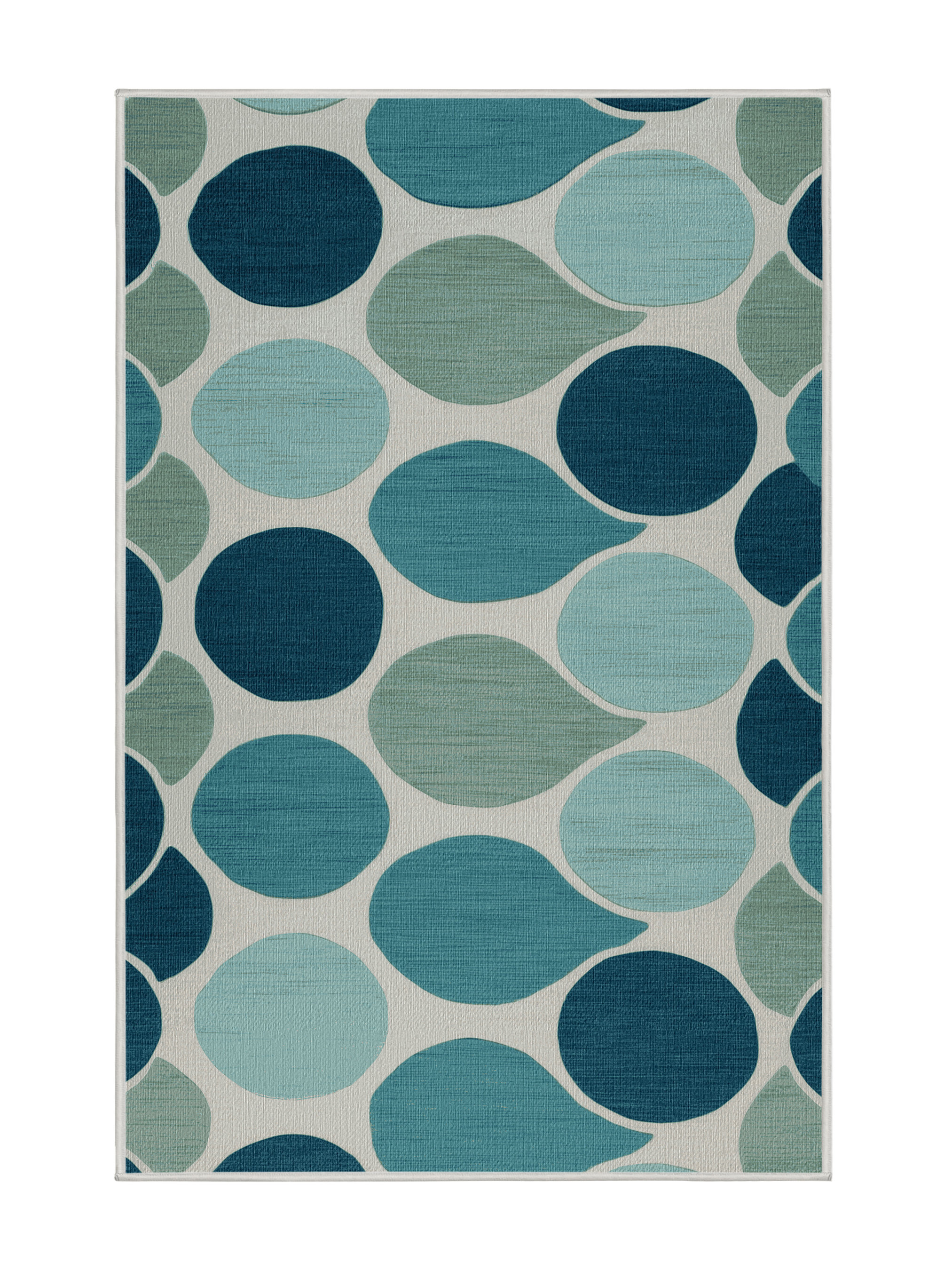 Hokku Designs Washable Tide Pool Circles Deluxe Coastal Area Rug ...