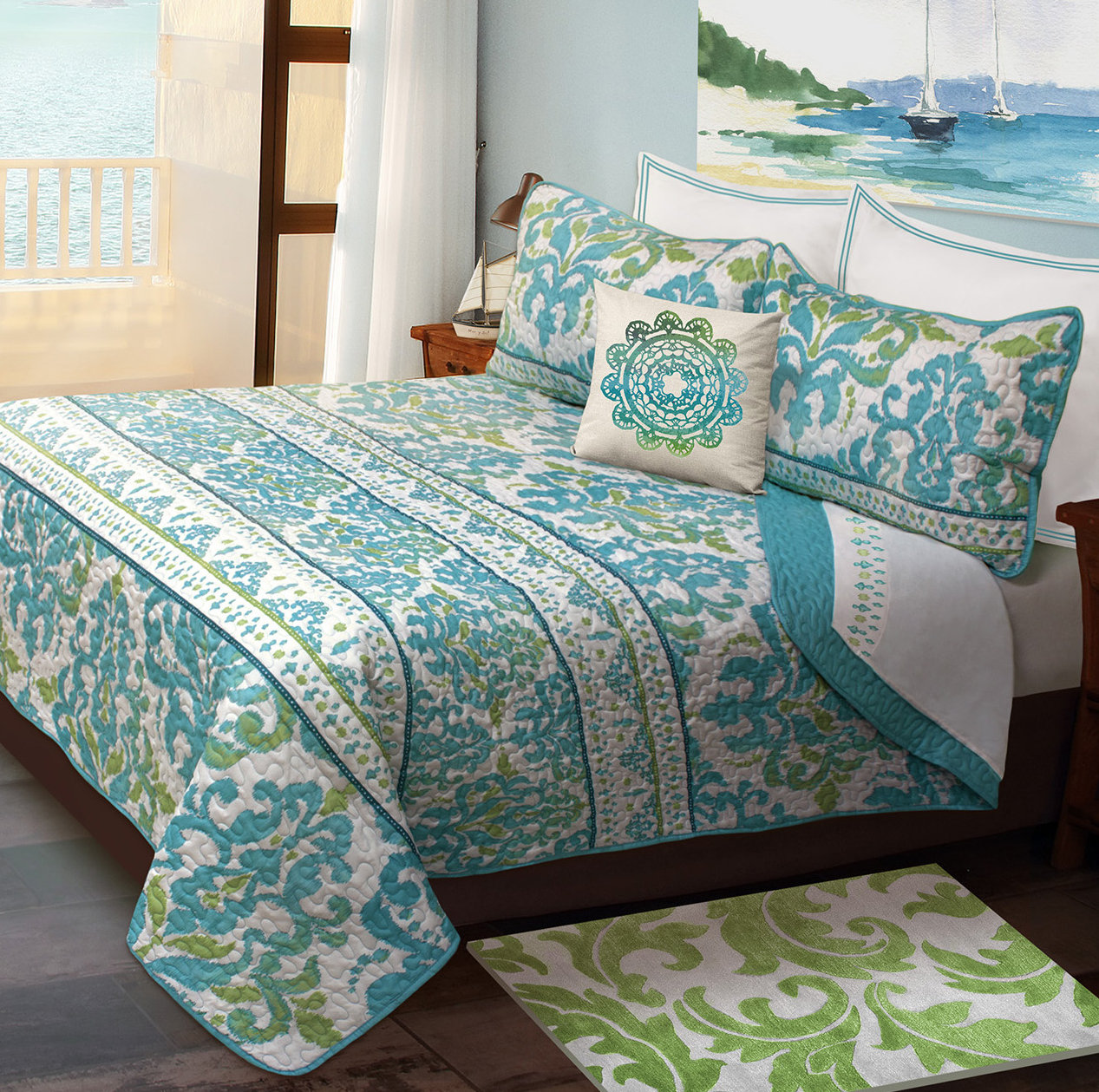 Safdie & Co. Inc. Luxury Bedding Collection Blue Microfiber Modern ...