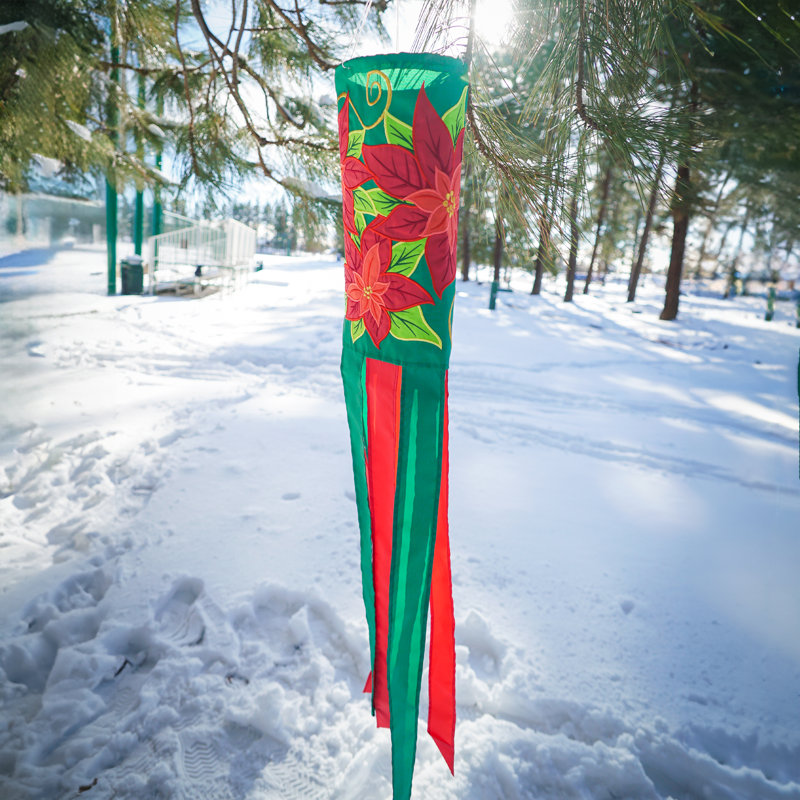 The Holiday Aisle® Poinsettia 40" Windsock | Wayfair