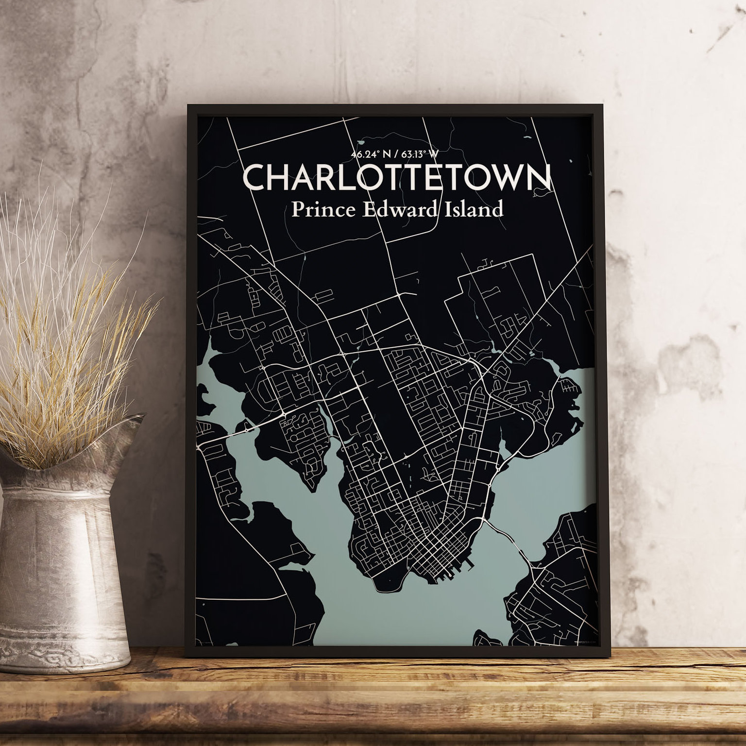Wrought Studio 'Charlottetown City Map' Graphic Art Print Poster in ...