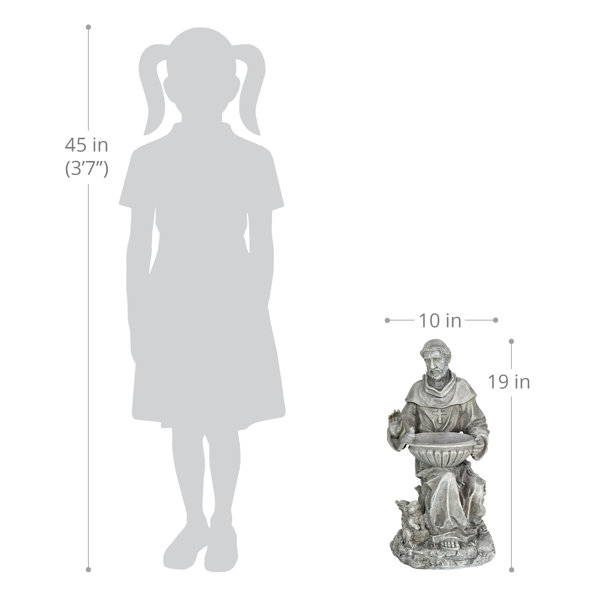 Exhart Saint Francis Bird Feeder Garden Statue, 19 Inch & Reviews | Wayfair