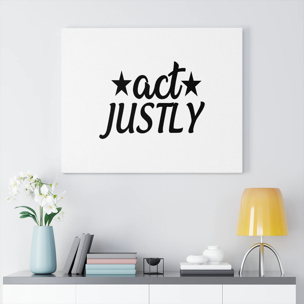 Trinx Scripture Canvas Act Justly Christian Wall Art Bible Verse Print ...
