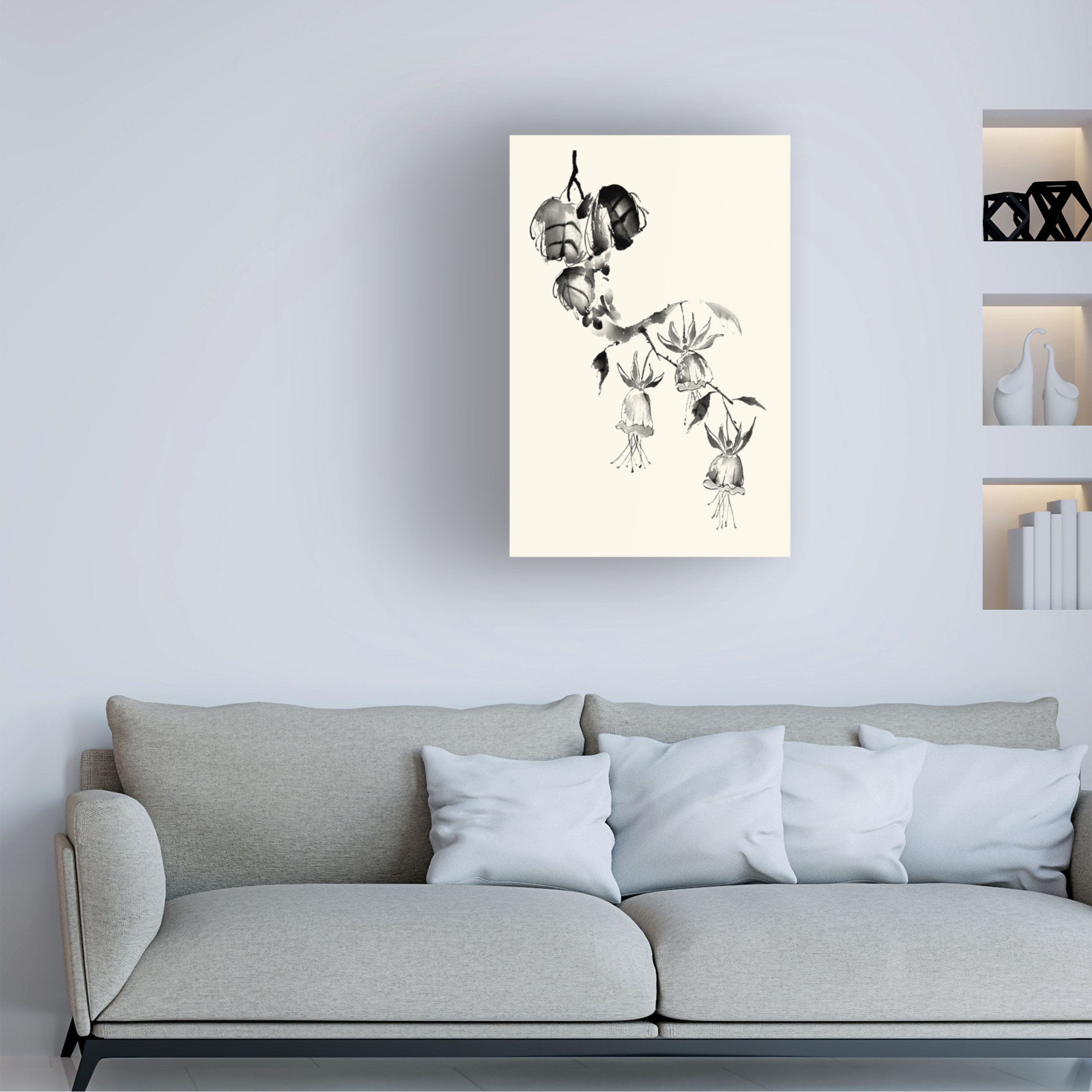 Red Barrel Studio® Nan Rae 'Ink Wash Floral VIII Fuchsia' Canvas Art ...