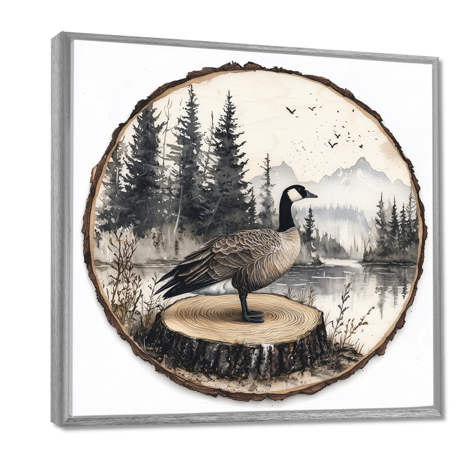 Millwood Pines Goose In Canadian Forest Lake Landscape III - Goose Wall ...
