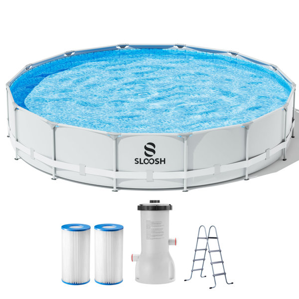 Sloosh 15ft x 42inch Round Above Ground Pool with Pump, Ladder | Wayfair