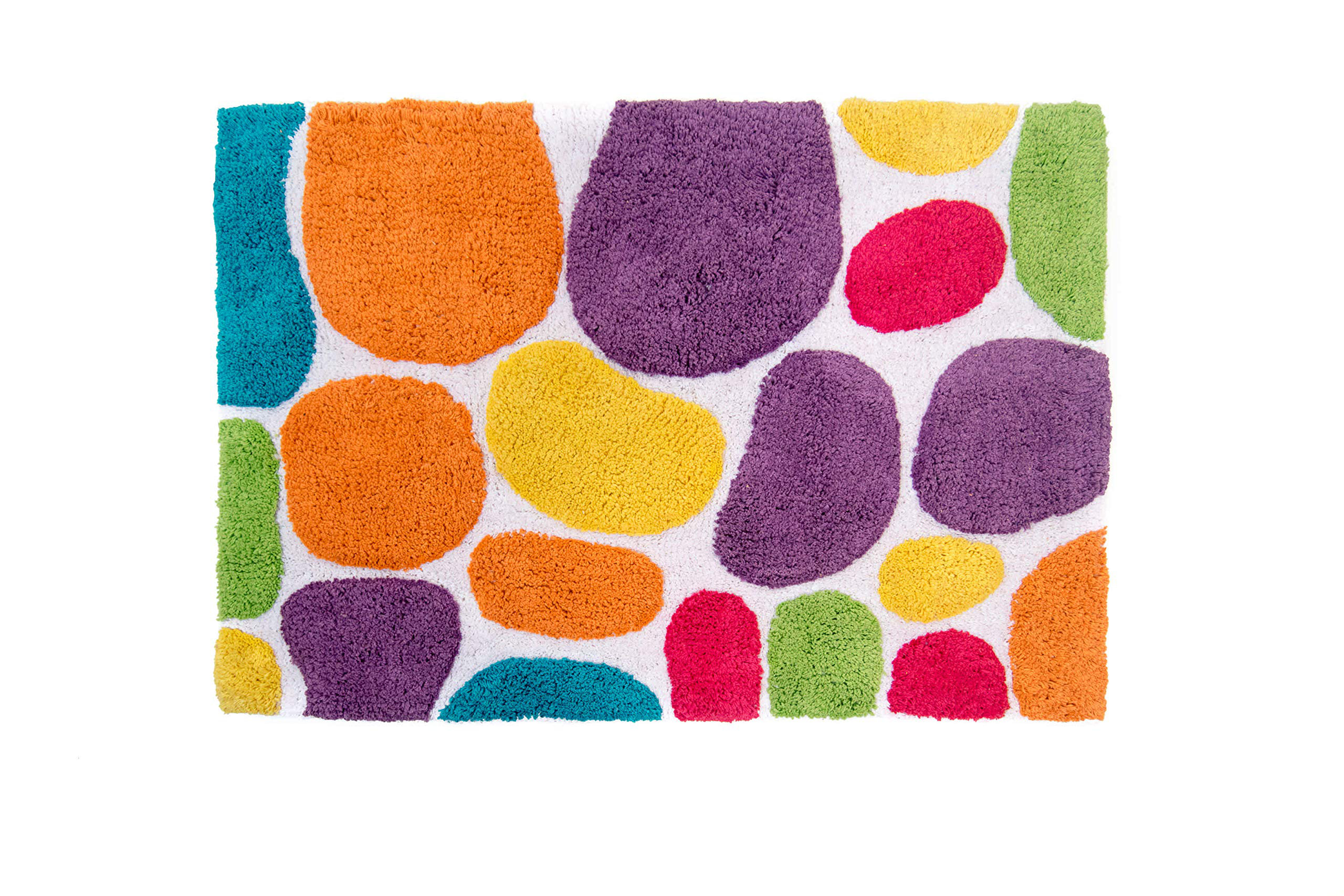 Orren Ellis Pebbles Brights Bath Rug, 24" X 36", Rainbow Multi | Wayfair