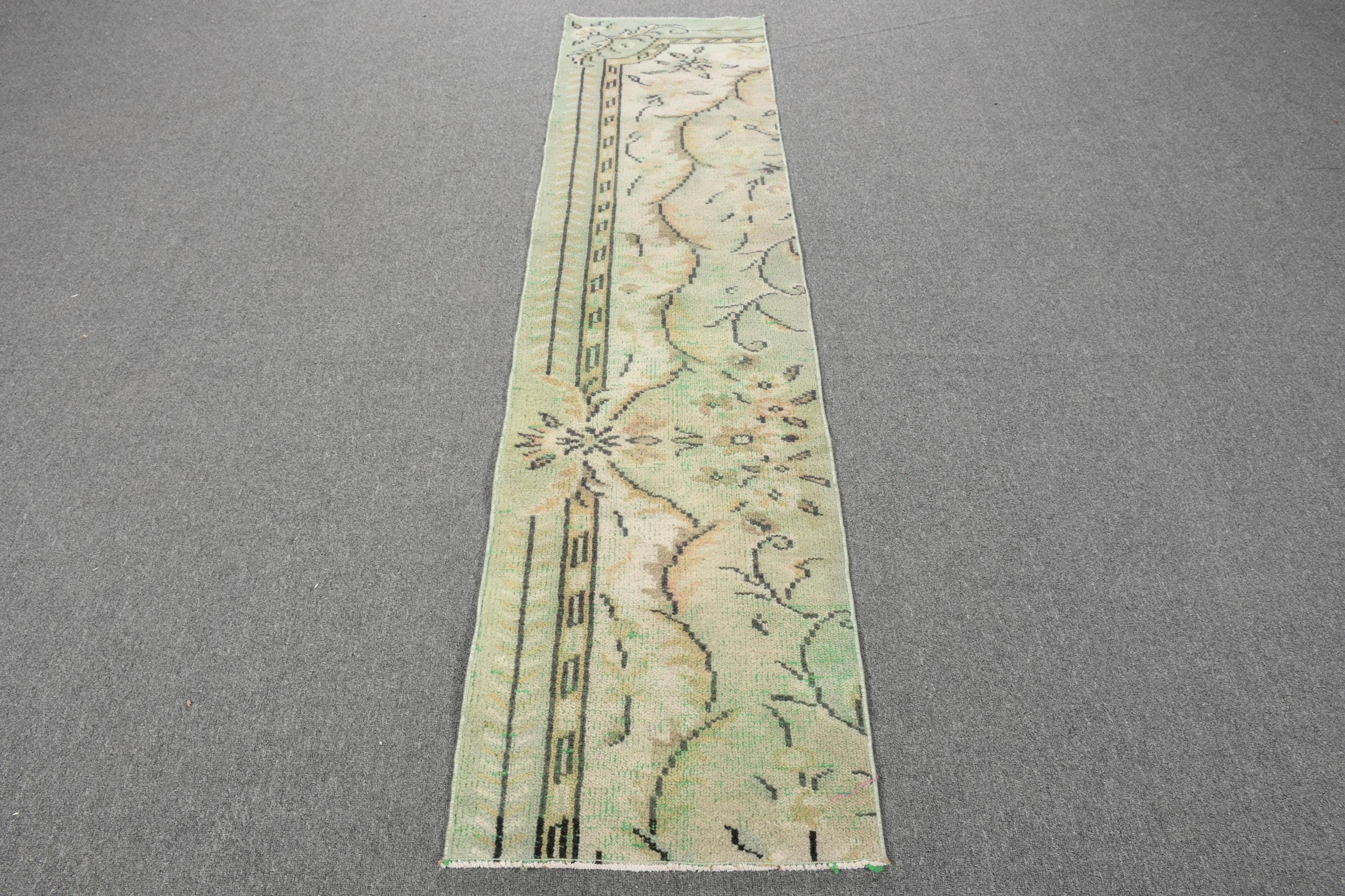 Bungalow Rose Classic Turkish Runner Rug with Green Floral Pattern for ...