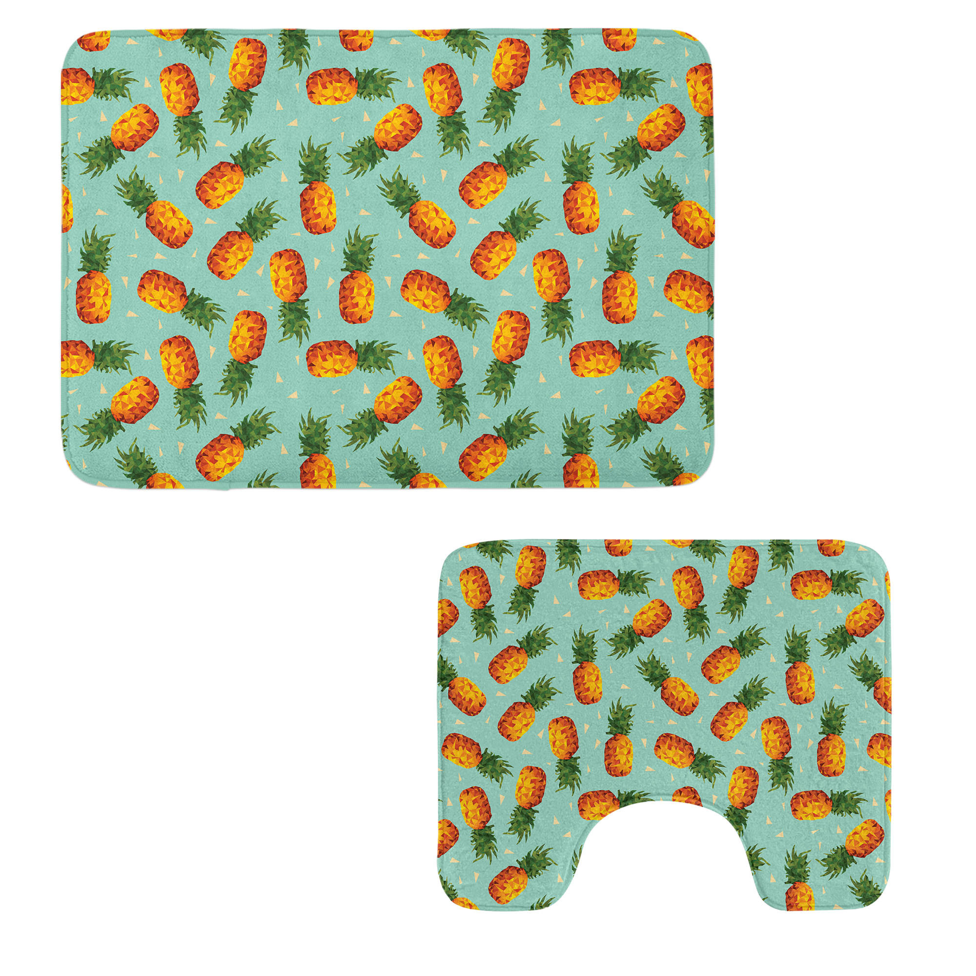 Dakota Fields Retro Bathroom Rug Set 2 Pieces Rectangle & Contour Mats ...