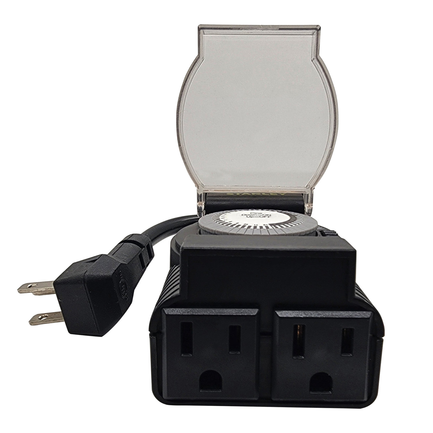 Stanley TIMEIT Outdoor Twin-Outlet 24-Hour Mechanical Outdoor Timer ...