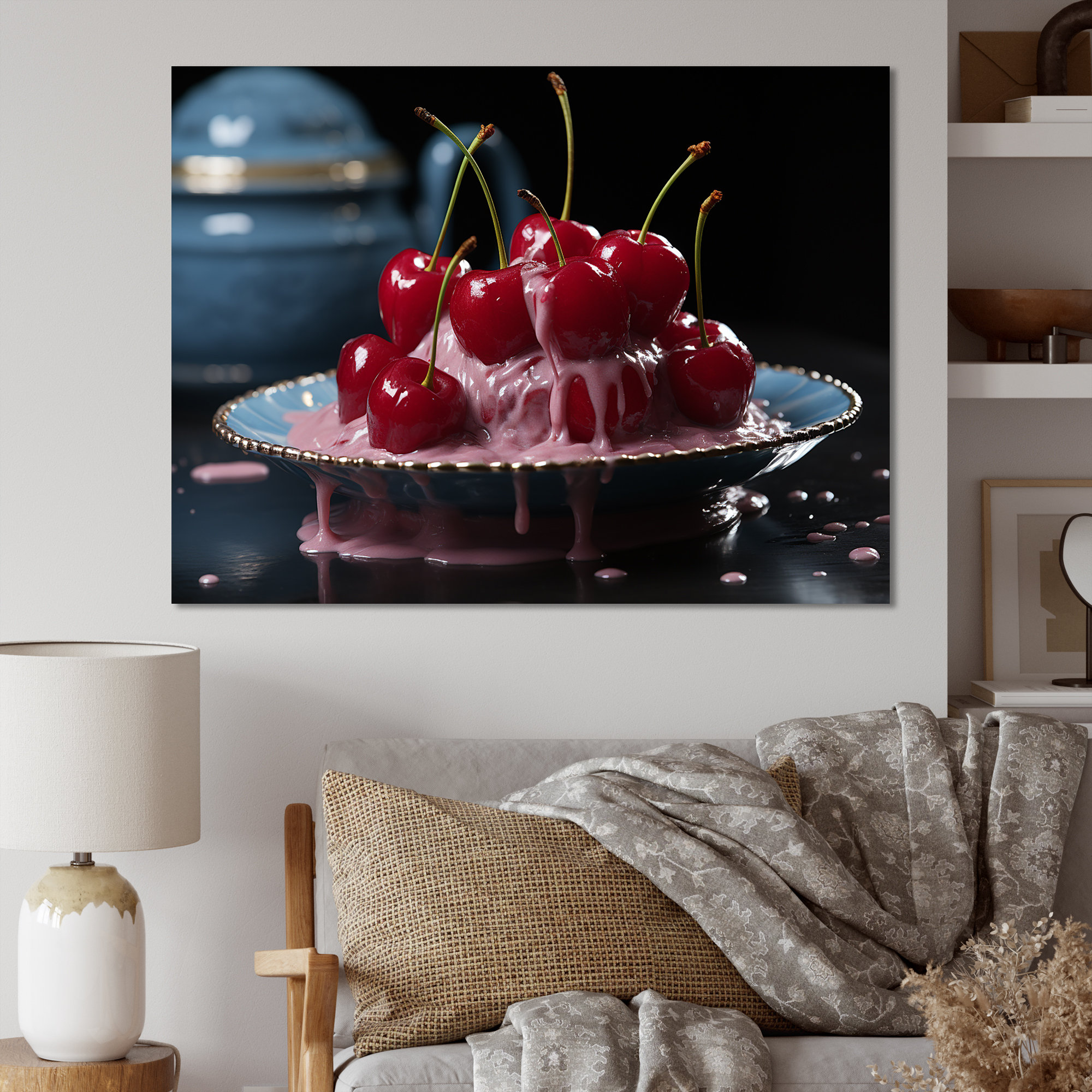 Latitude Run® Cherry Sundae Dessert Explosion - Cherry Wall Art | Wayfair