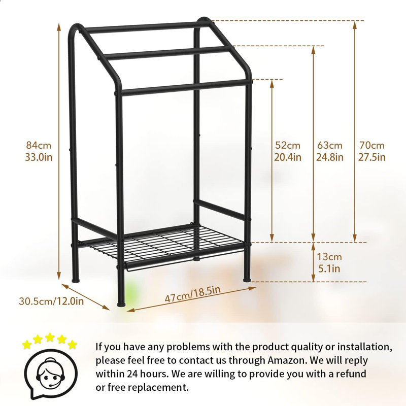 17 Stories Free-Standing Metal Quilt Rack | Wayfair