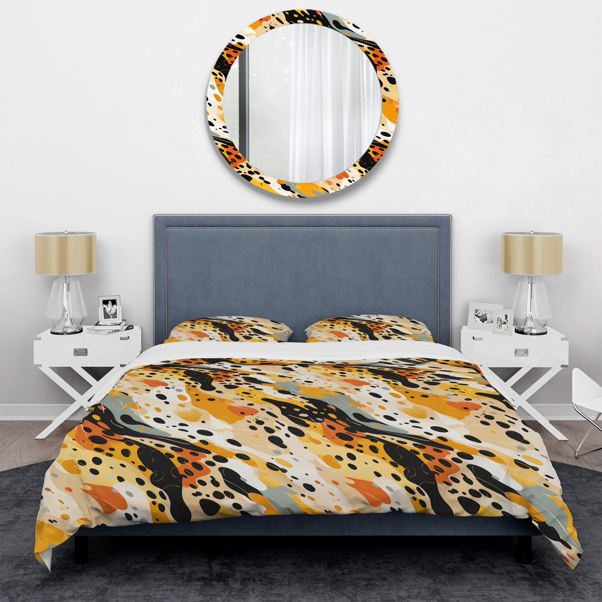Design Art Modern Cheetah Orange And Black Fusion III Bedding | Wayfair