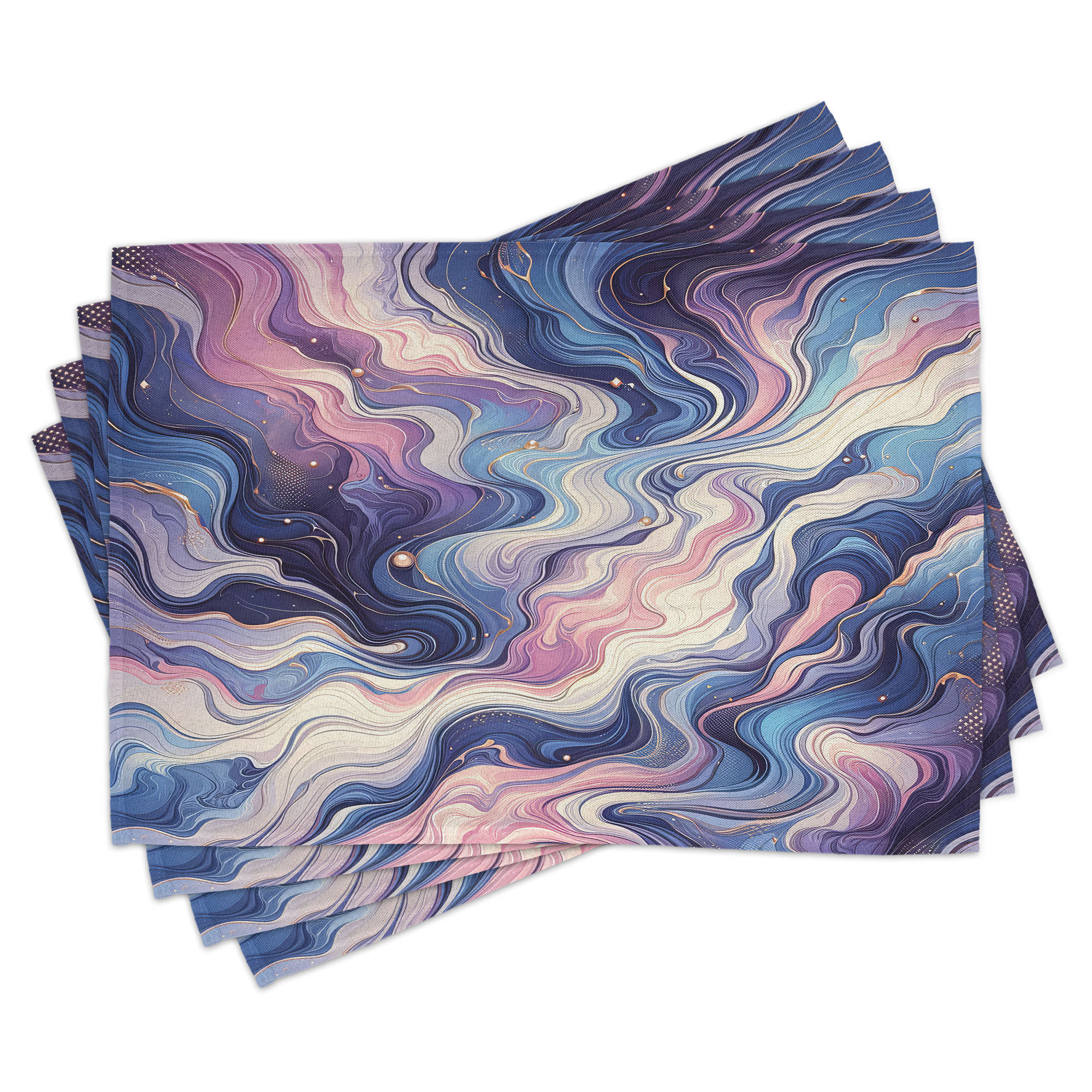 Ambesonne Purple Place Mats Set of 4 Curly Aesthetic Marble Art ...