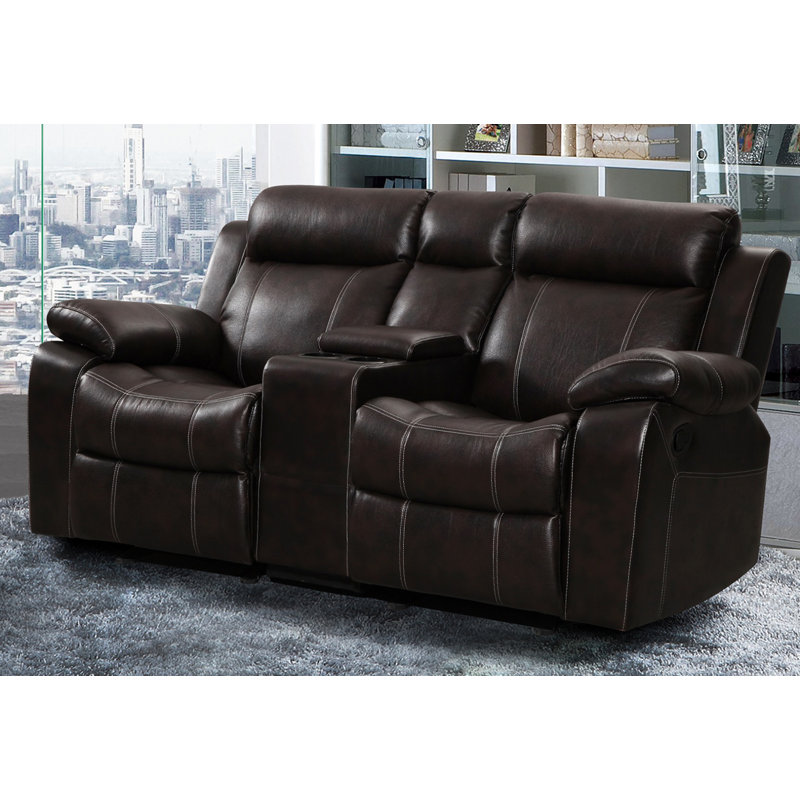 Latitude Run® Tegmen 72" Faux Leather Pillow Top Arm Reclining Loveseat ...