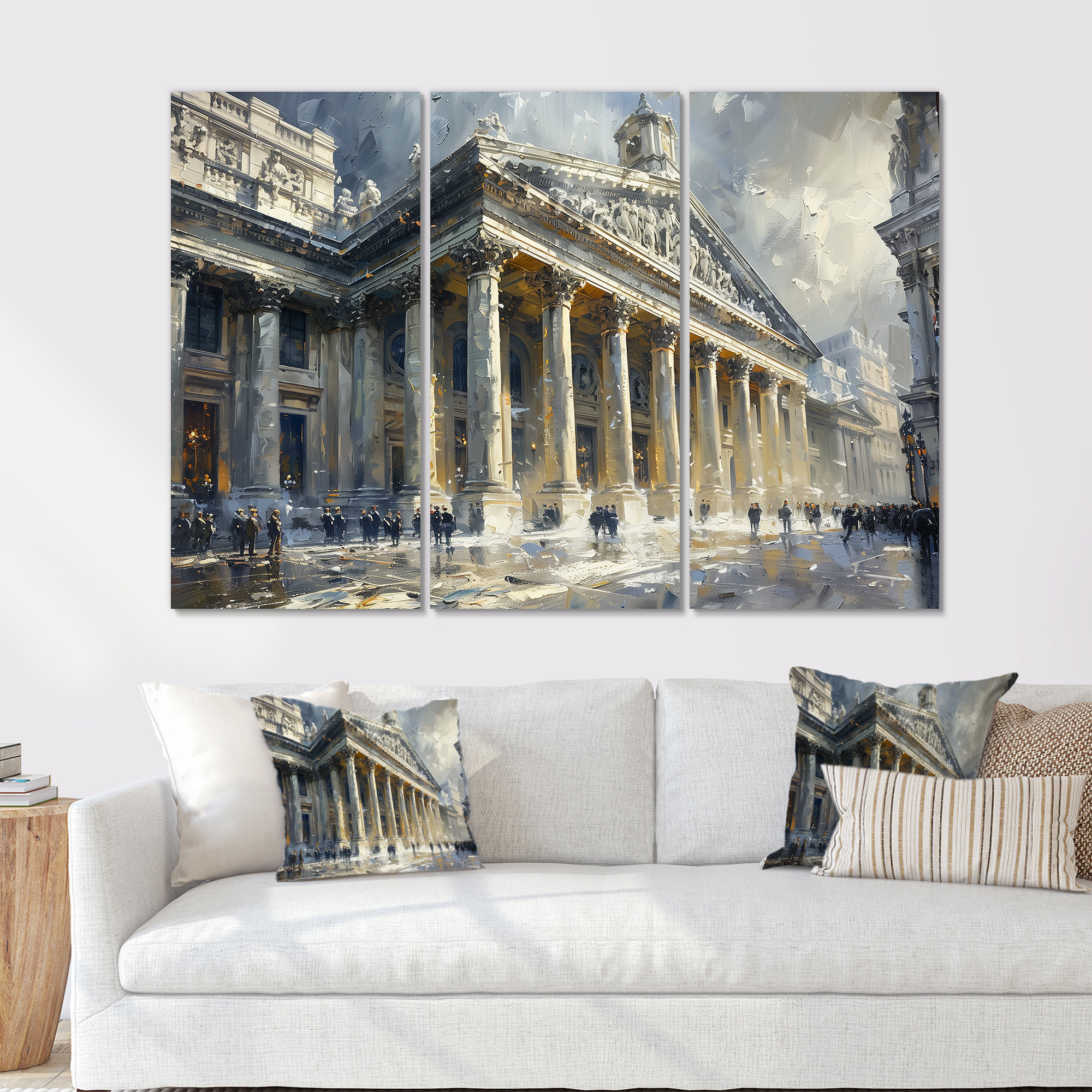 Lark Manor™ Grey White Architectural Marvel Banks - Banks Wall Art Set ...