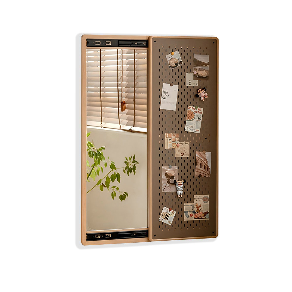 FOLVOJ Solid wood hole plate piercing mirror one household invisible ...