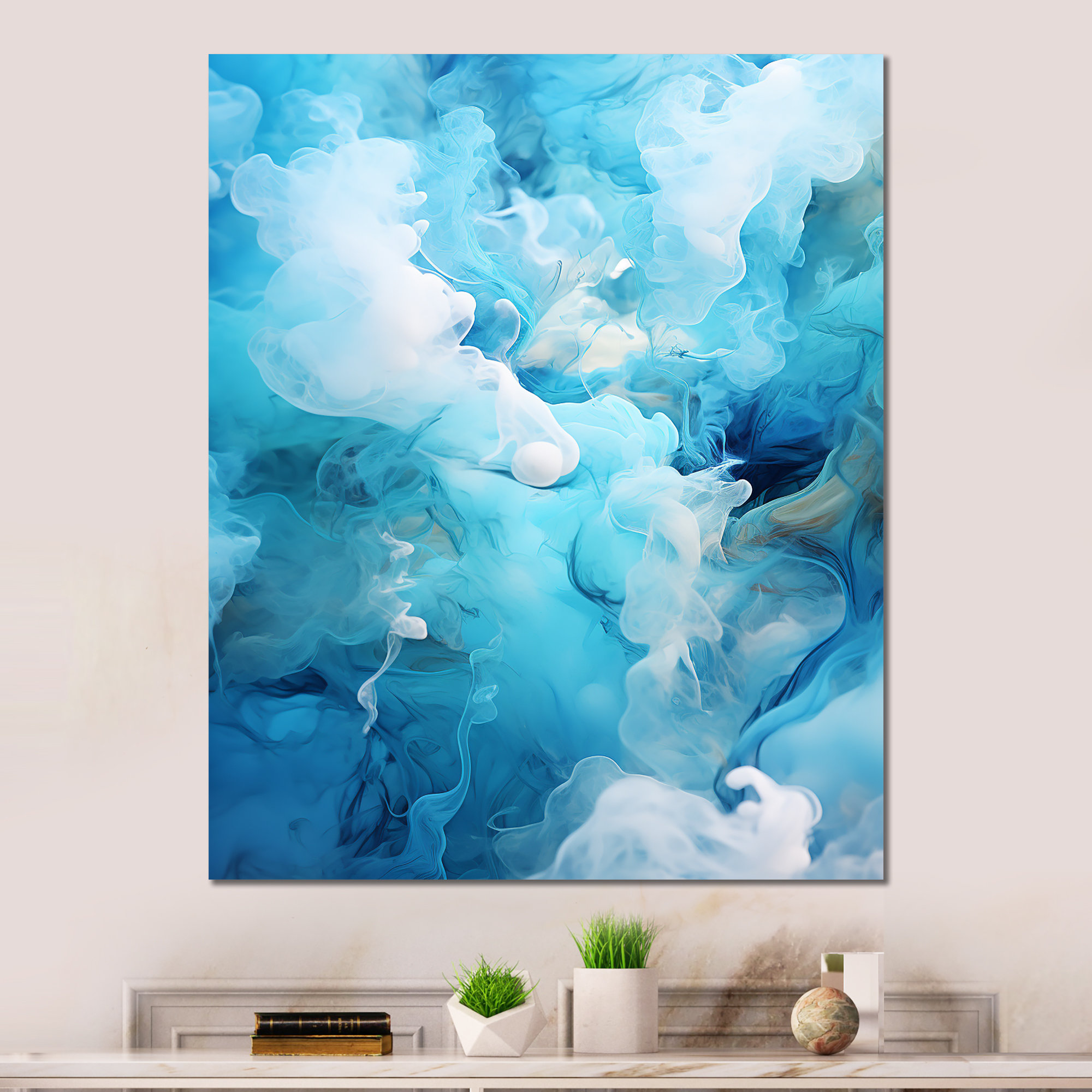 Ivy Bronx " Marine Blue And White Fusion " on | Wayfair