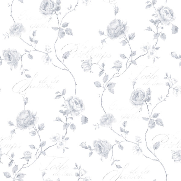 Galerie Wallcoverings Vintage Roses Trailing Rose Design 33' L x 21" W ...