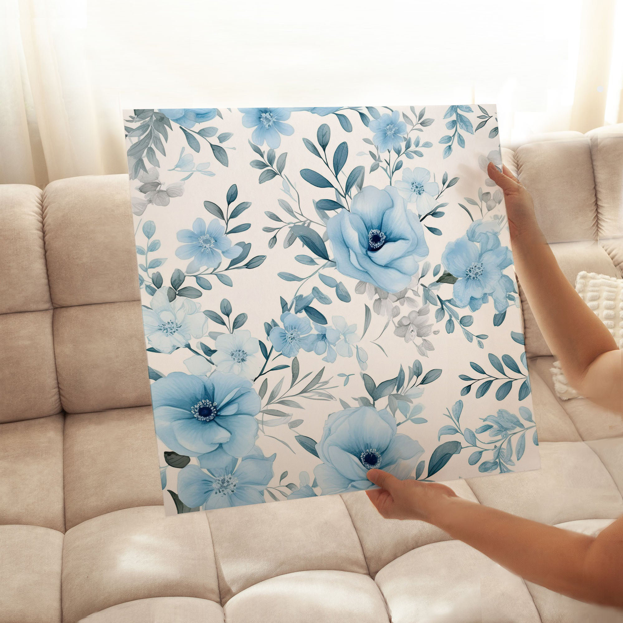 Winston Porter Floral Blue Flower Cottagecore Pattern V Cottage ...