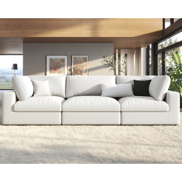 Latitude Run® 114 Inches Sectional Couch, Modular Down Filled Sectional ...