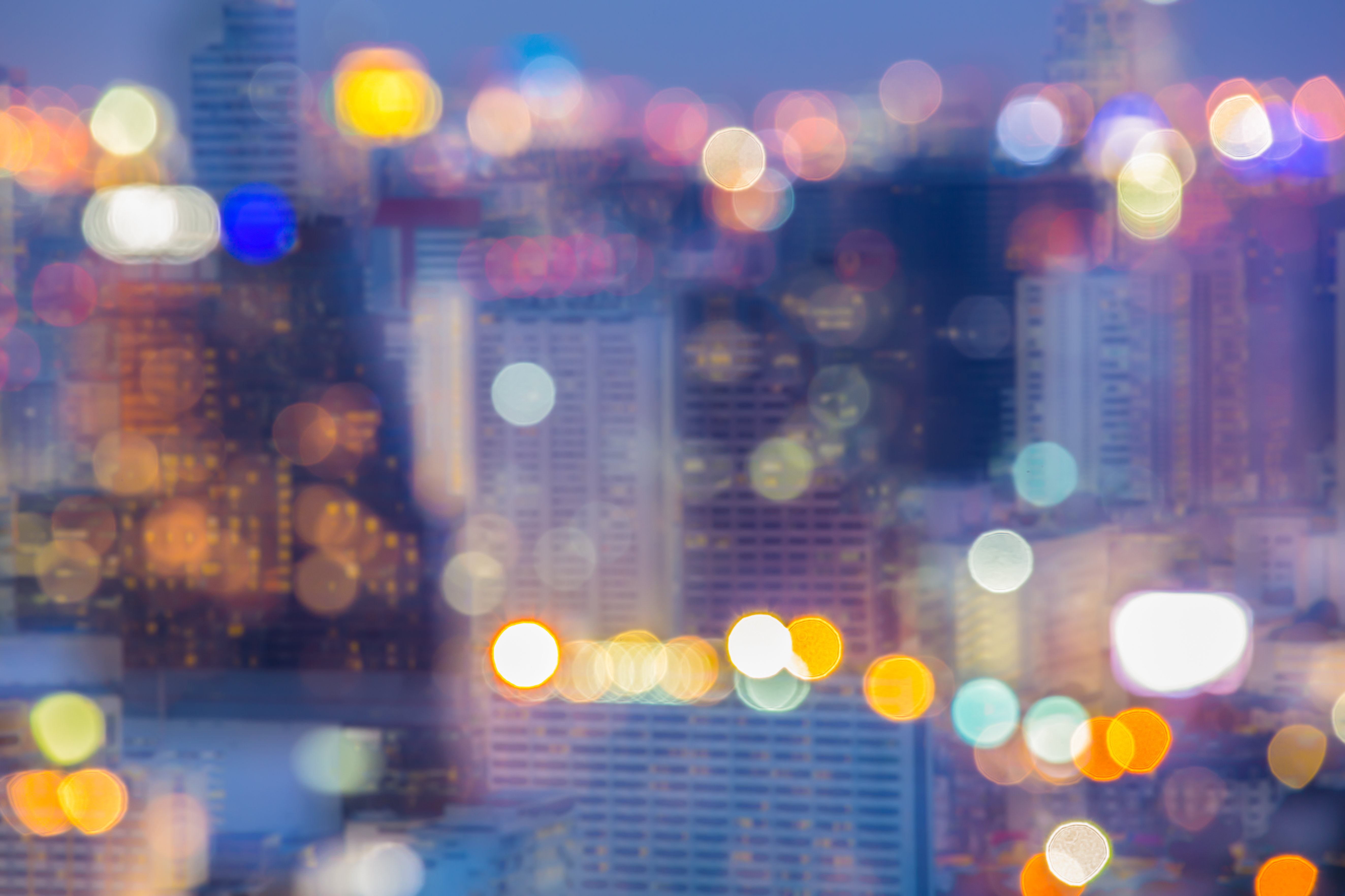 Ebern Designs Zebulun Abstract Bokeh Cityscape On Canvas by Pranodhm ...