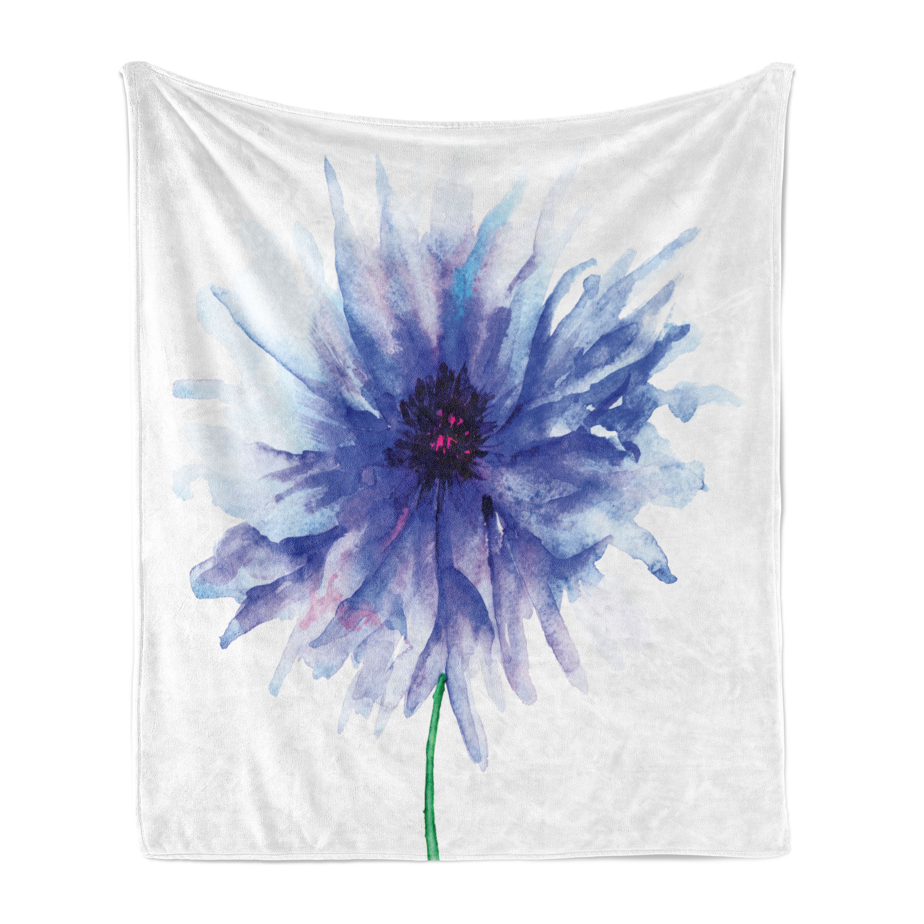 Ambesonne Nature Fleece Blanket Earth Cornflower Navy Blue White | Wayfair