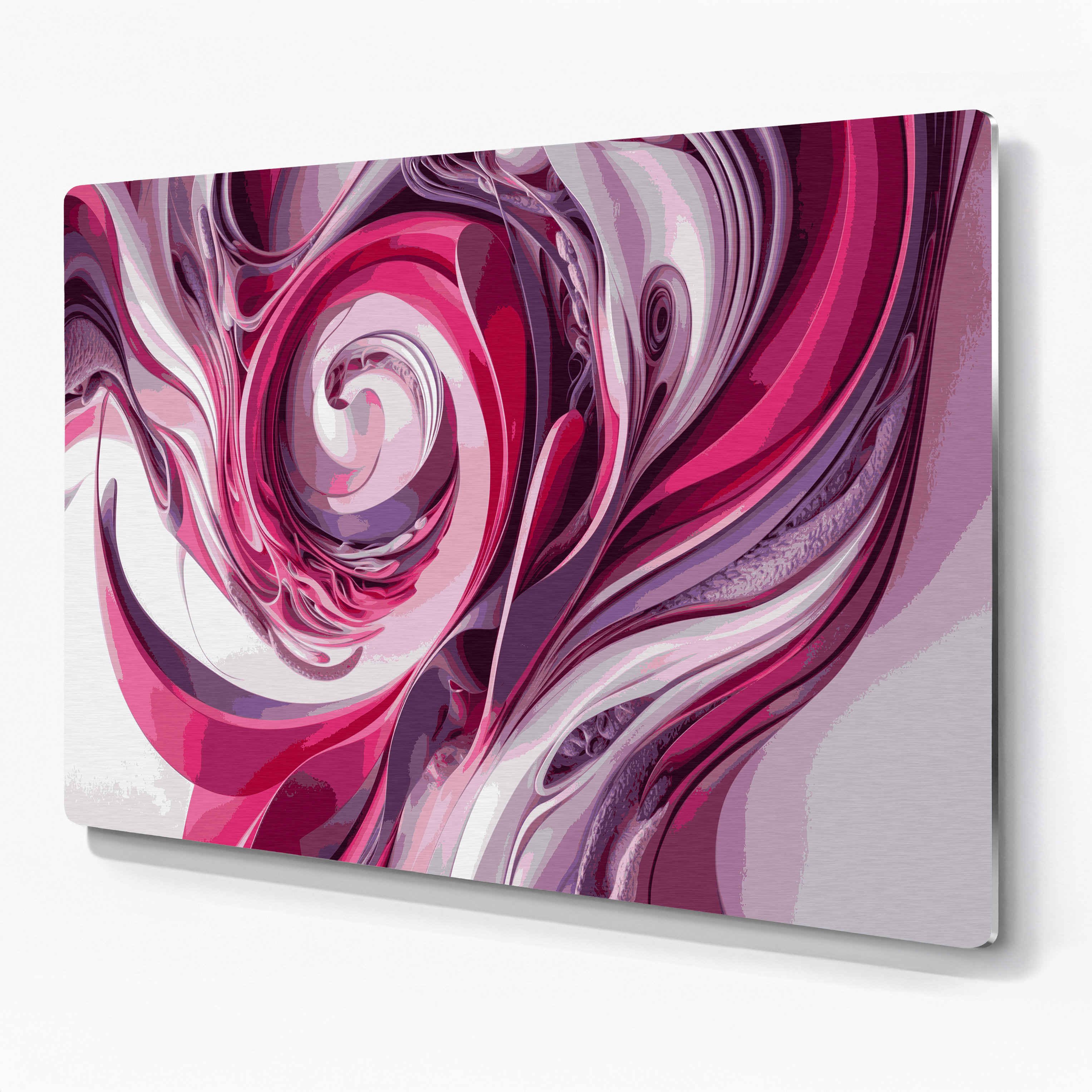 Orren Ellis Biomorphic Abstraction 56 Pink Metal Wall Art | Wayfair