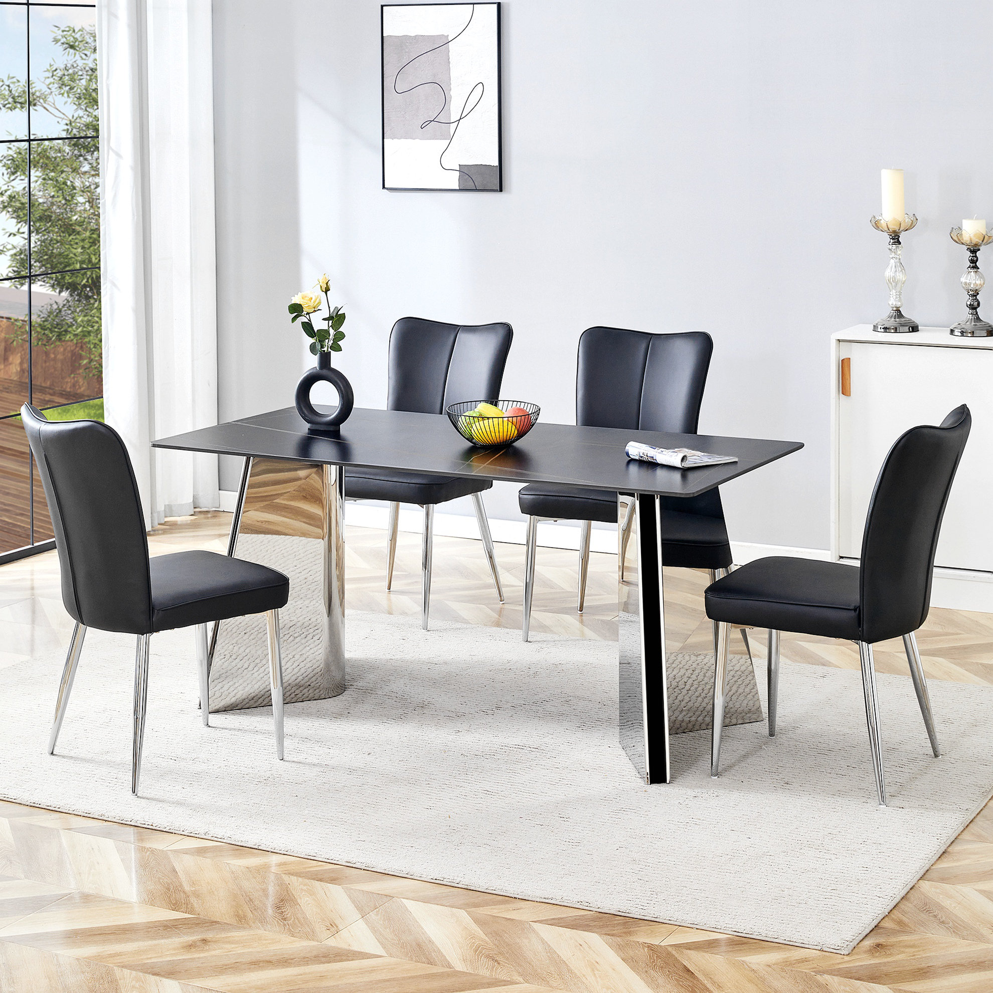 Orren Ellis Table And Chair Set.63"X31.5X30" Luxurious Pandora ...
