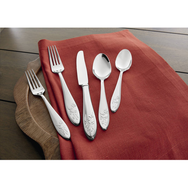 Lenox Butterfly Meadow 5 Piece 18/10 Stainless Steel Flatware Set ...