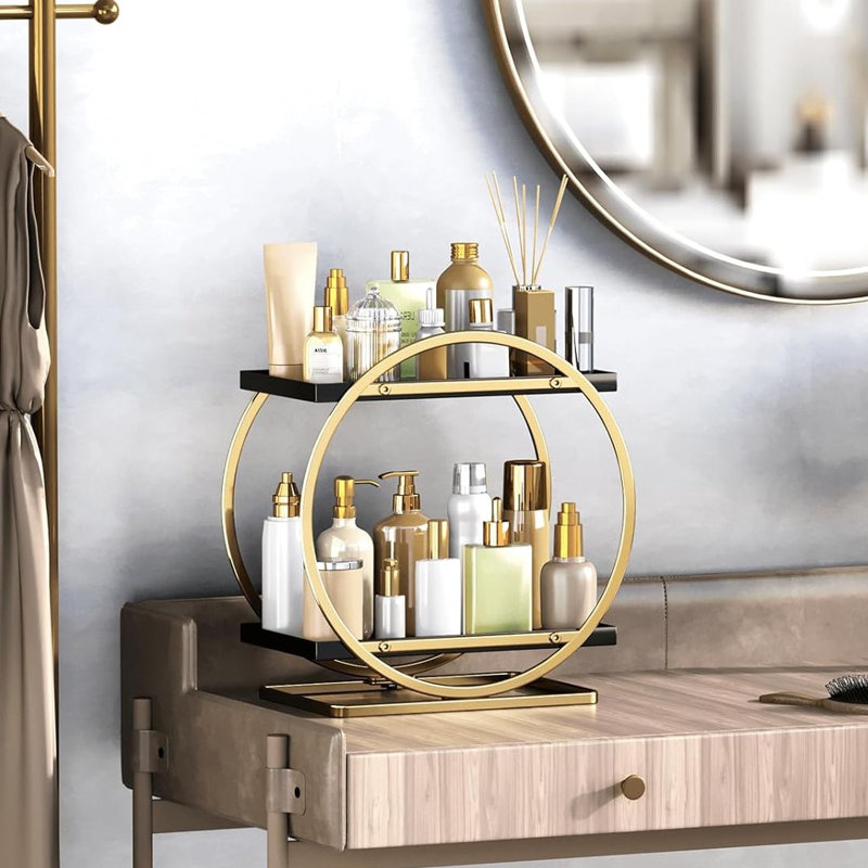 Everly Quinn 2 Tier Bathroom Countertop Organizer, Make Up Counter ...