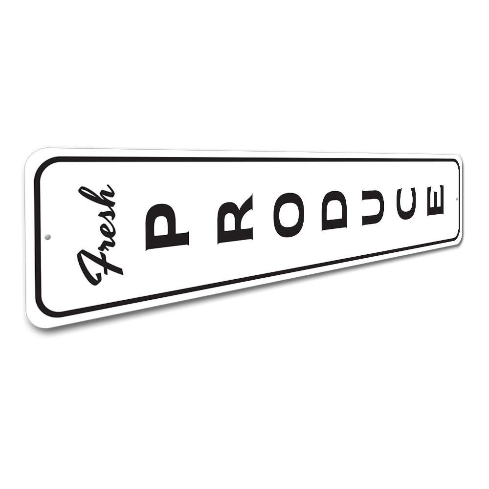 Lizton Sign Shop, Inc Vertical Fresh Produce Aluminum Sign | Wayfair