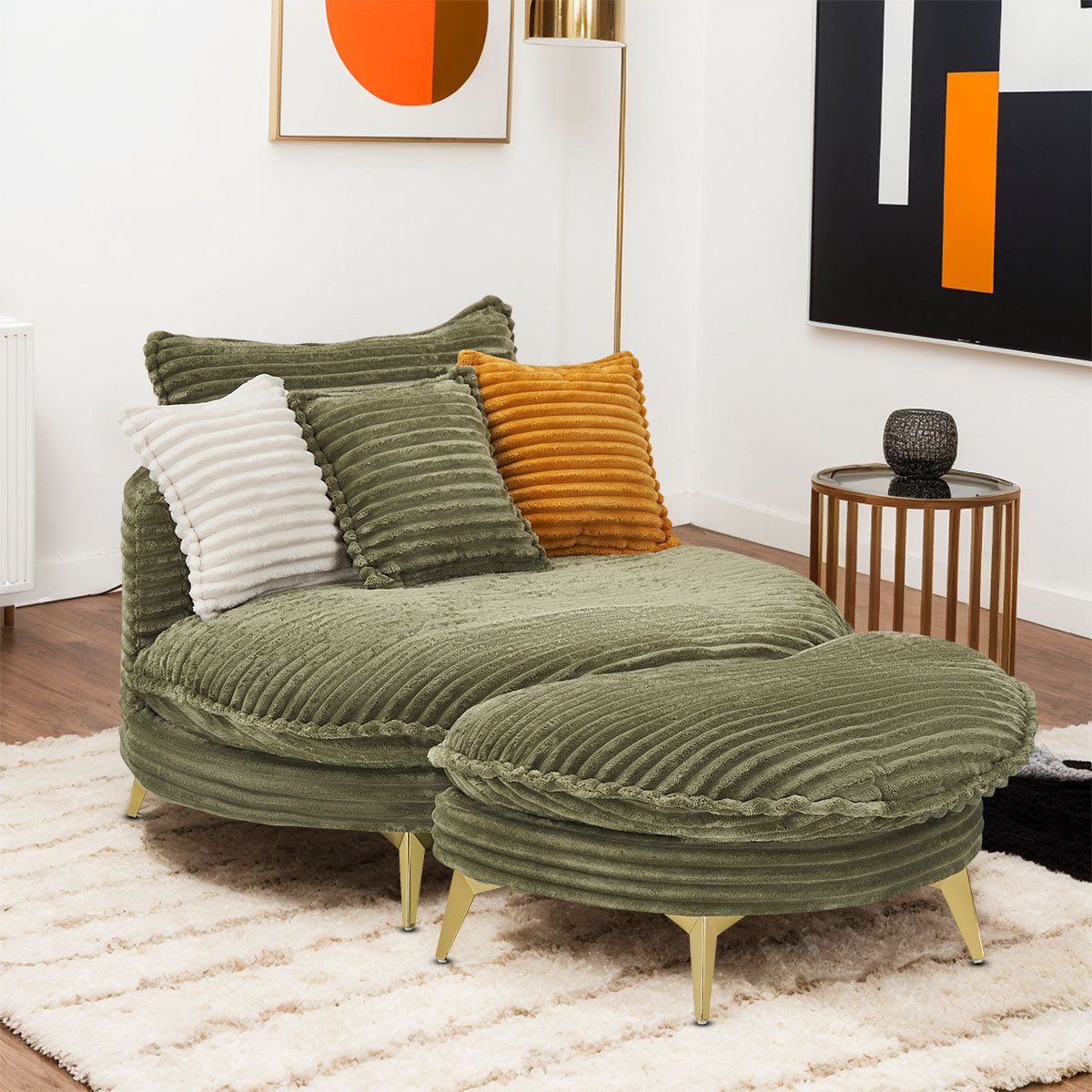 Everly Quinn Oversized Reading Chair Upholstered Chaise Lounge Chair ...