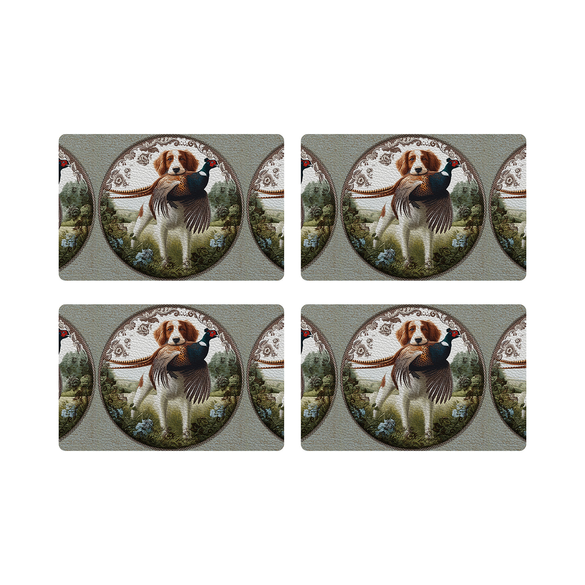 Nicolette Mayer Woodland Hunting Dog Vegan Leather Rectangle Pebble ...