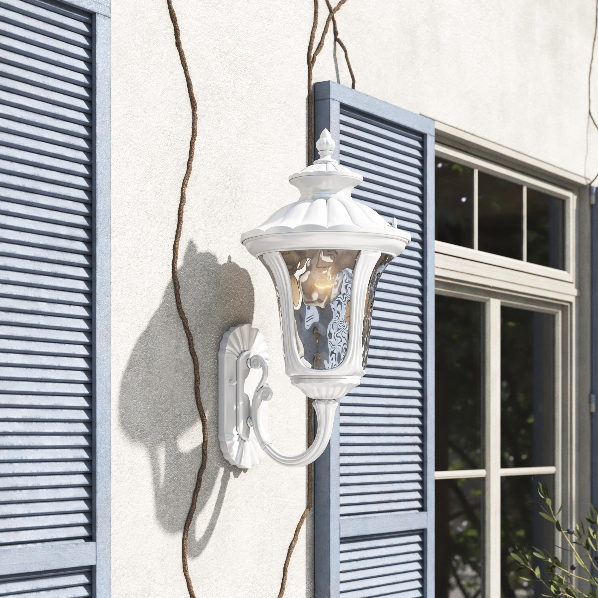 Lark Manor™ Alechandre White 3 - Bulb 22" H Outdoor Wall Lantern | Wayfair