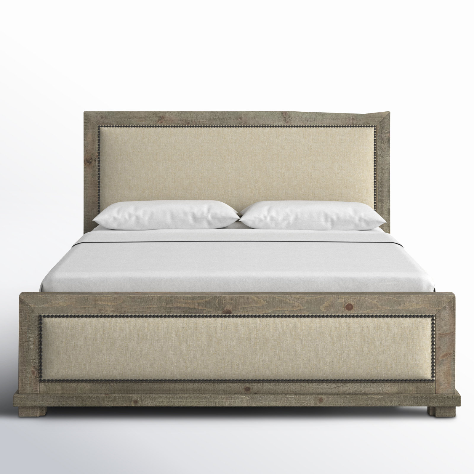 Wolferstorn Upholstered Bed Color Distressed Pine Size Queen