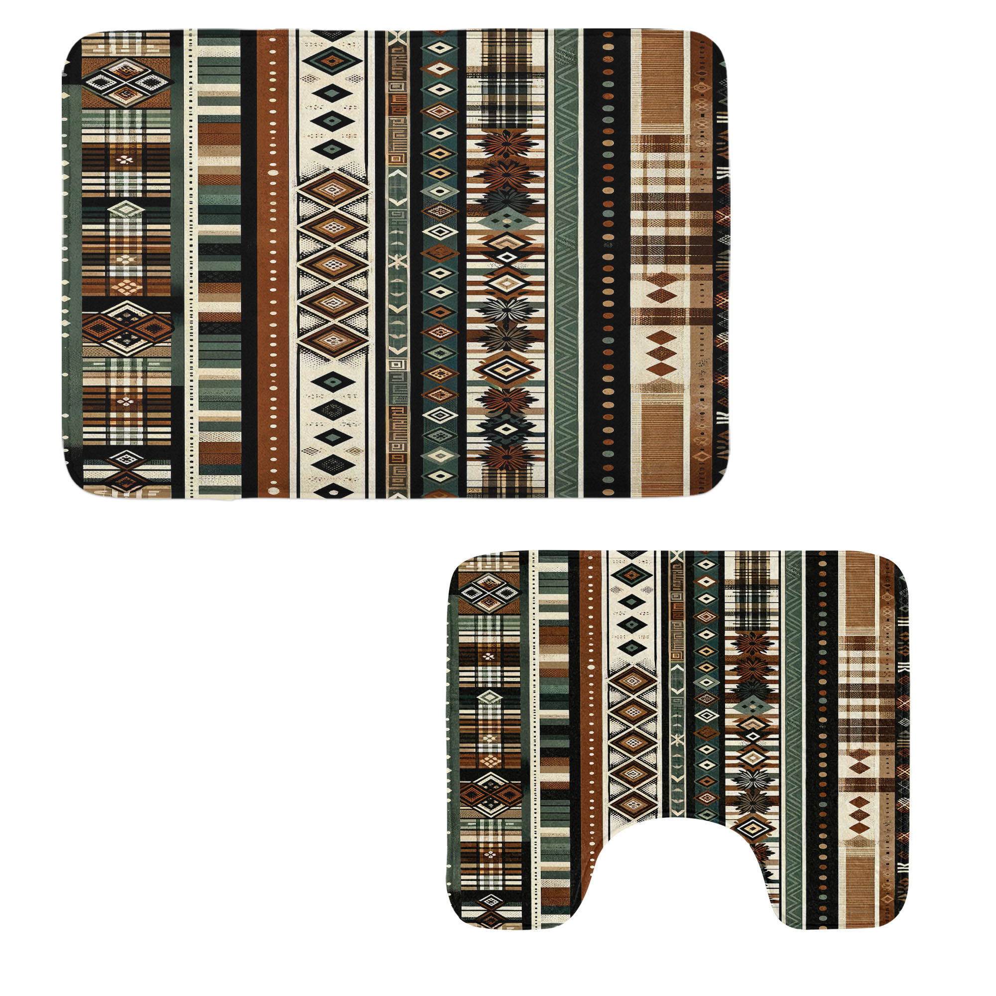 Dakota Fields Southwestern Bathroom Rug Set 2 Pieces Rectangle ...