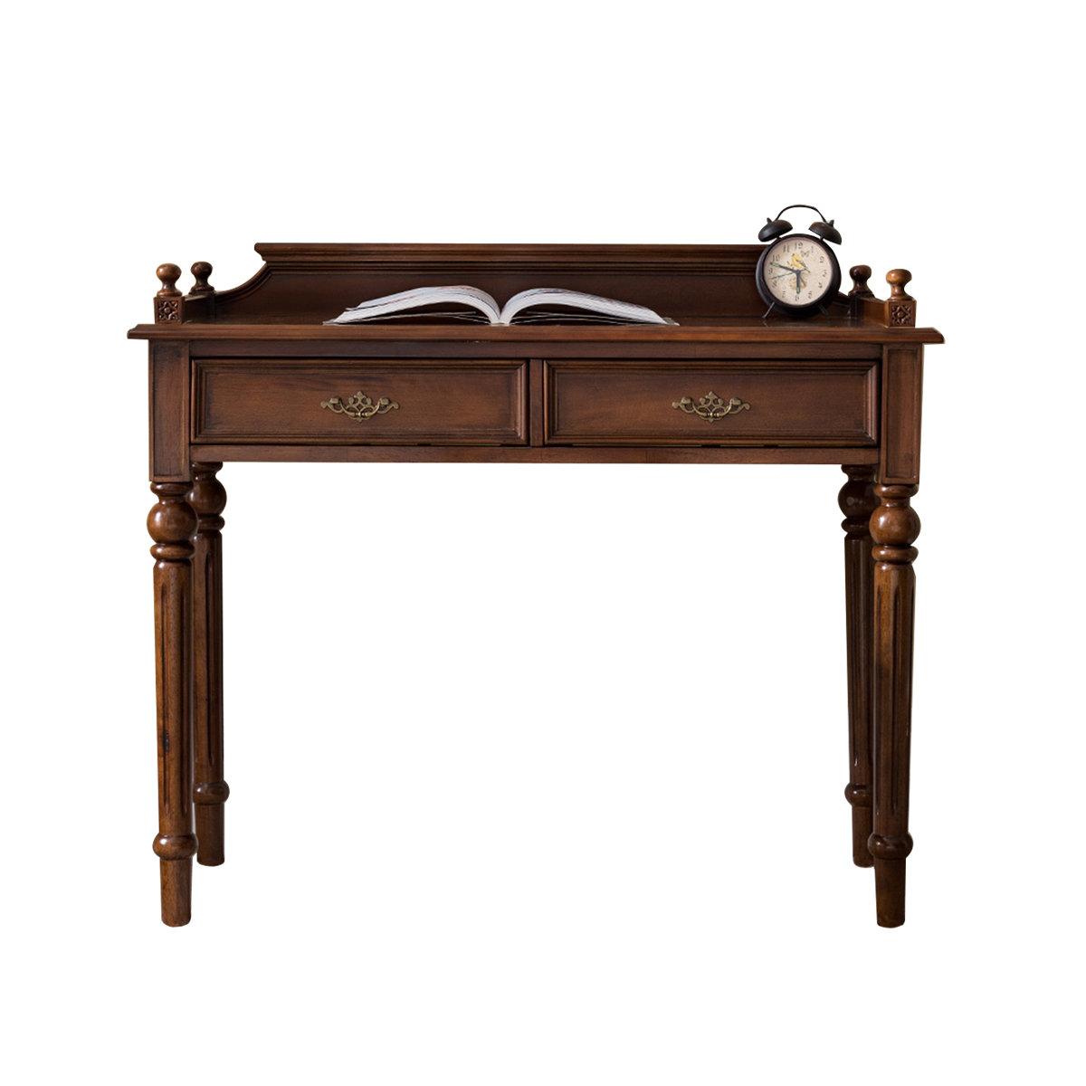 One Allium Way Dark brown Rectangular Solid Wood desks | Wayfair