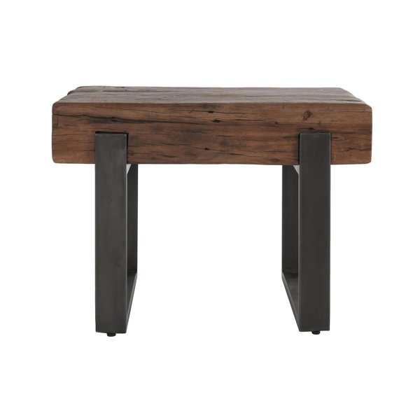 Classic Home Duarte 30" Industrial Reclaimed Solid Wood End Table In ...