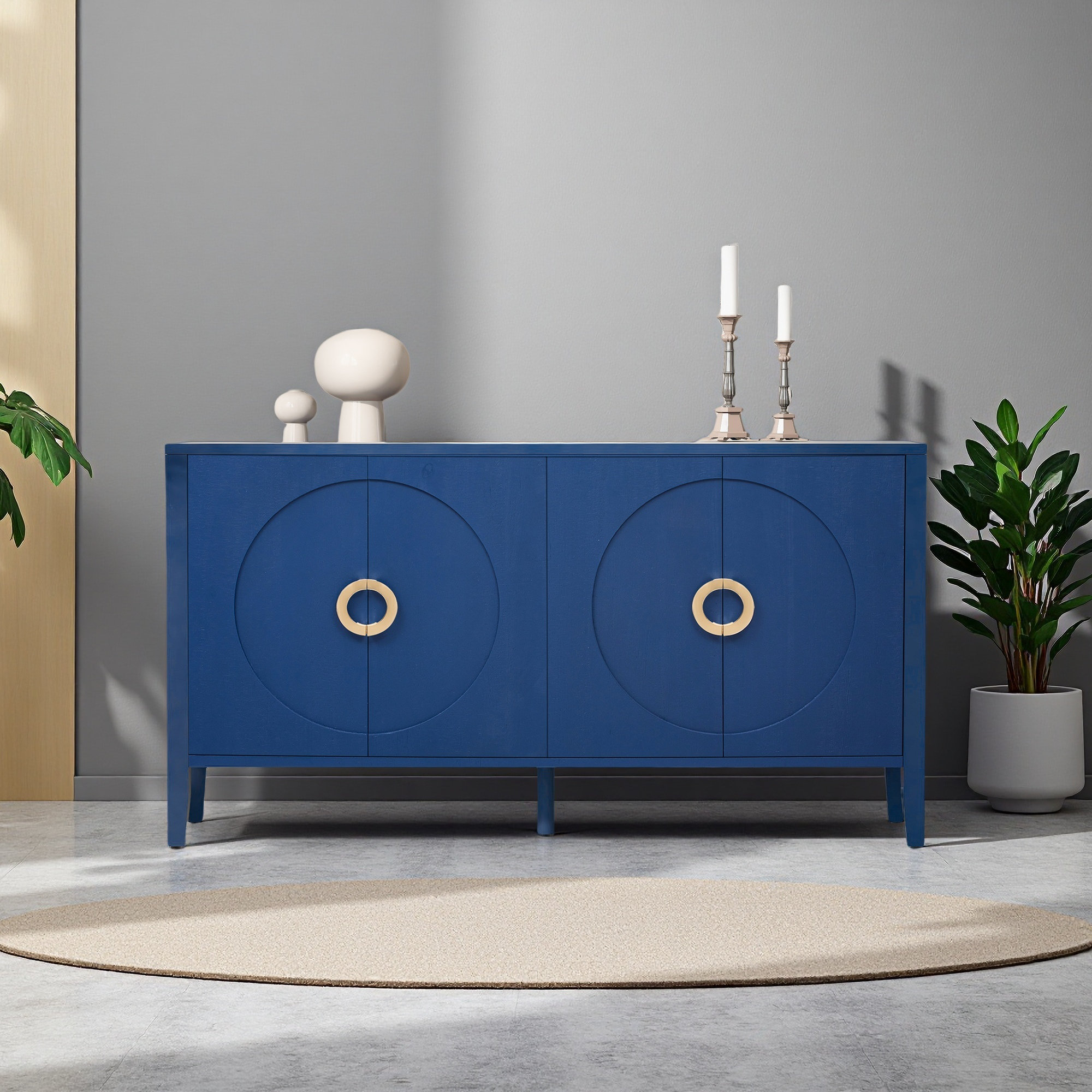 Ebern Designs Sophisticated Fir Veneer Cabinet With Textured Finish ...