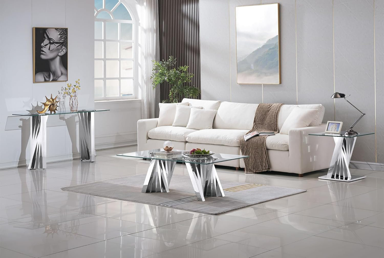 Everly Quinn 3 Piece Living Room Table Set, Includes 1 Coffee Table& 1 ...