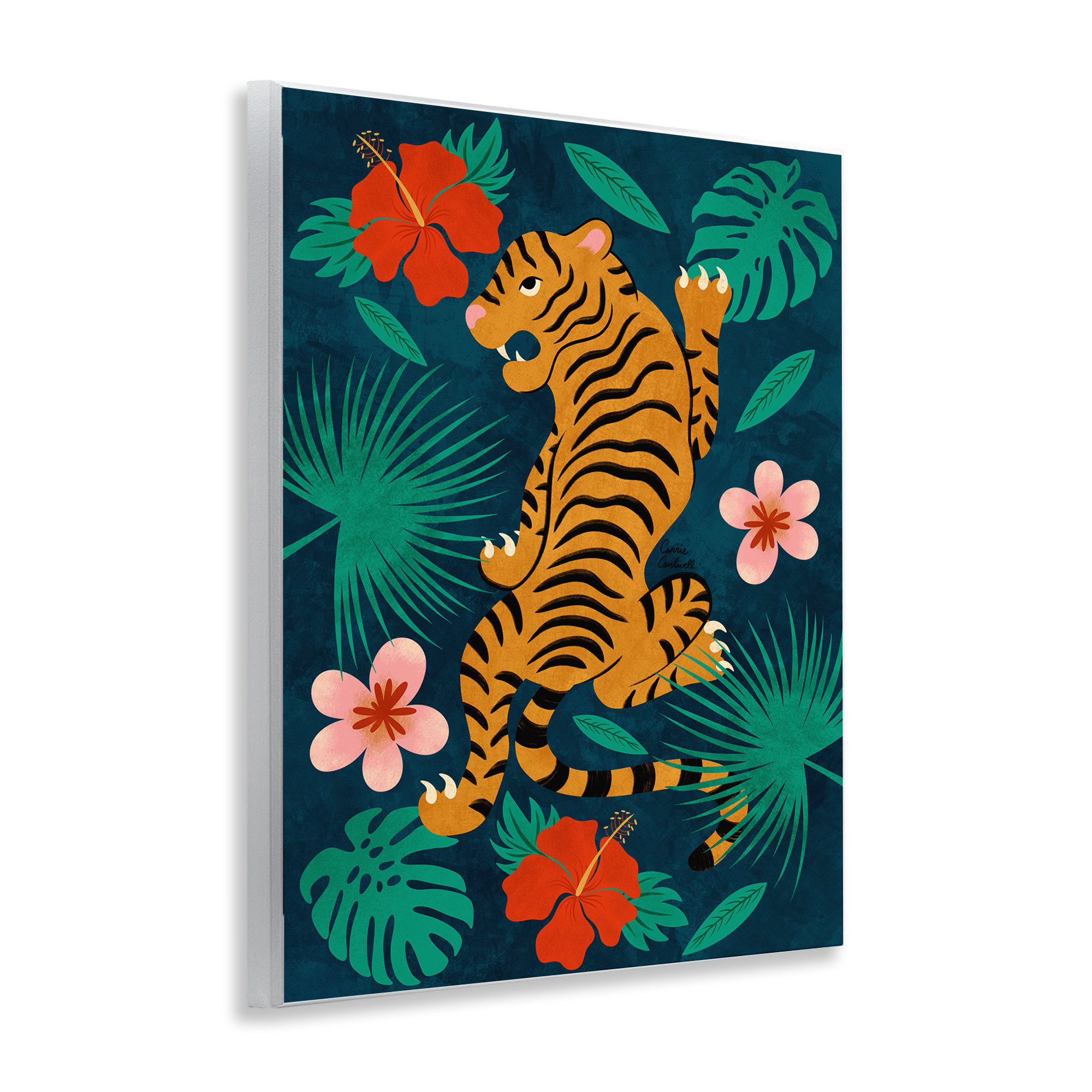 Winston Porter Climbing Tiger Tropics Wall Plaque Art by Carrie ...