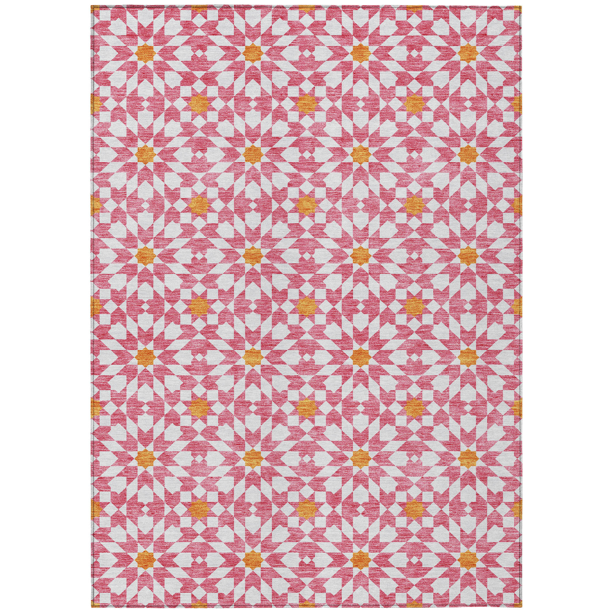 Canora Grey 9' X 12' Pink Ivory And Orange Floral Medallion Washable ...
