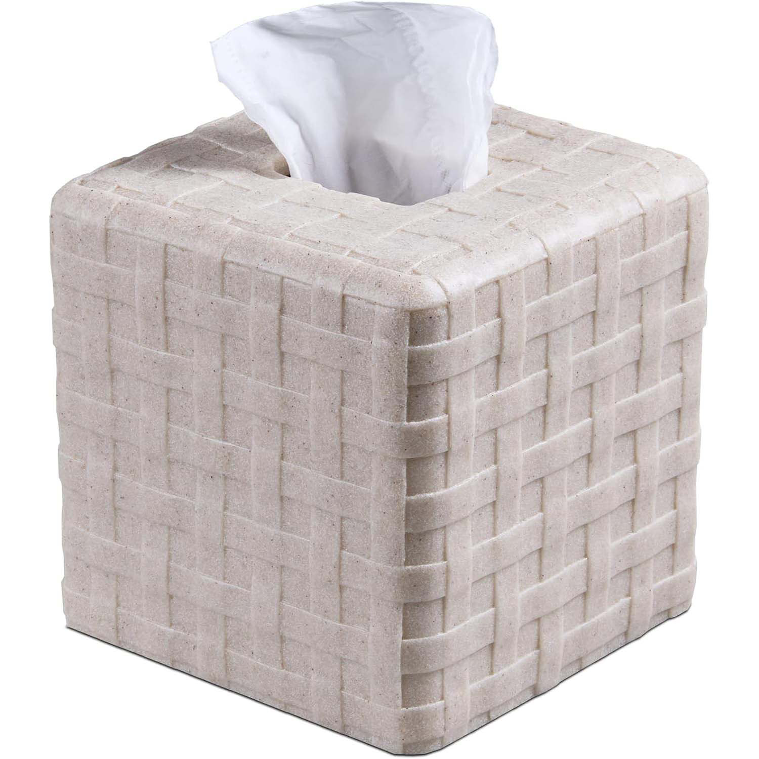 Gracie Oaks Beige Sandstone Wicker Weave Square Tissue Box Cover ...