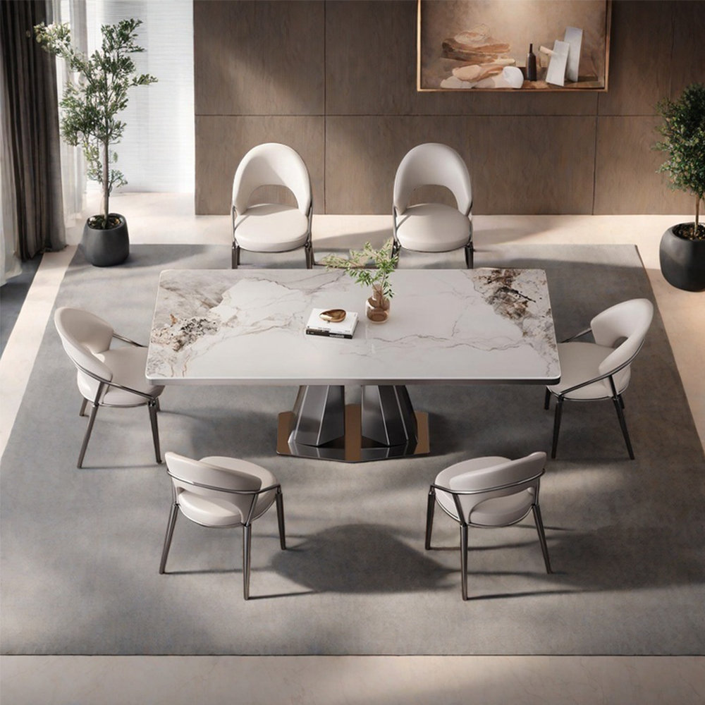 Elamer Italian style high-end dining table set | Wayfair