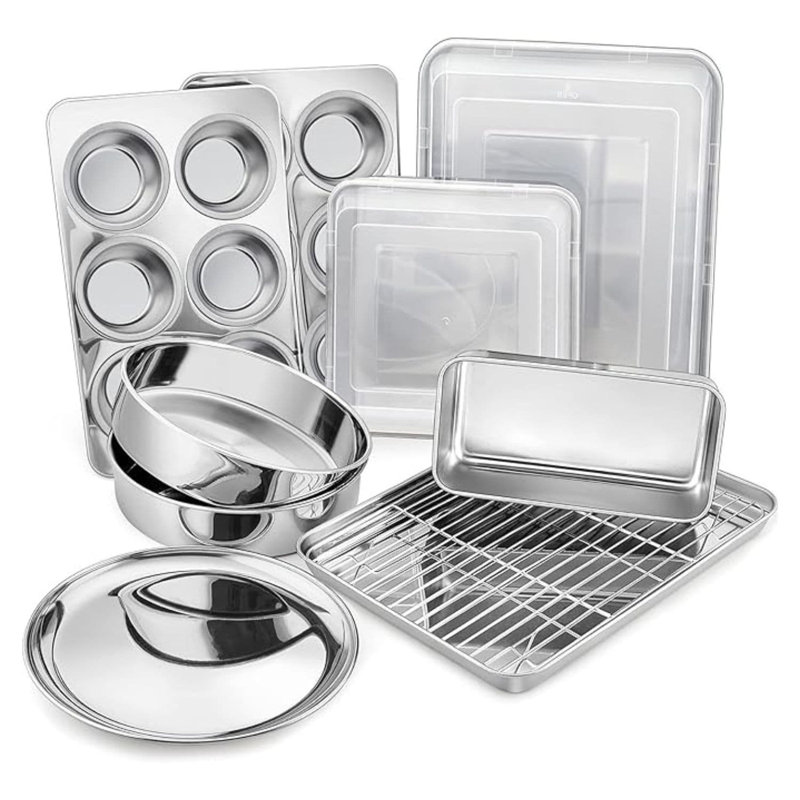 BOPWAY 12-Piece Stainless Steel Baking Pan Set | Wayfair
