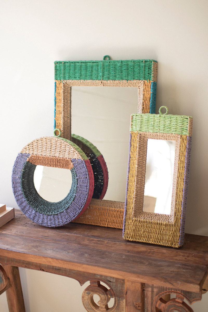 Bay Isle Home™ Set of Three Recycled Paper Framed Mirrors | Wayfair